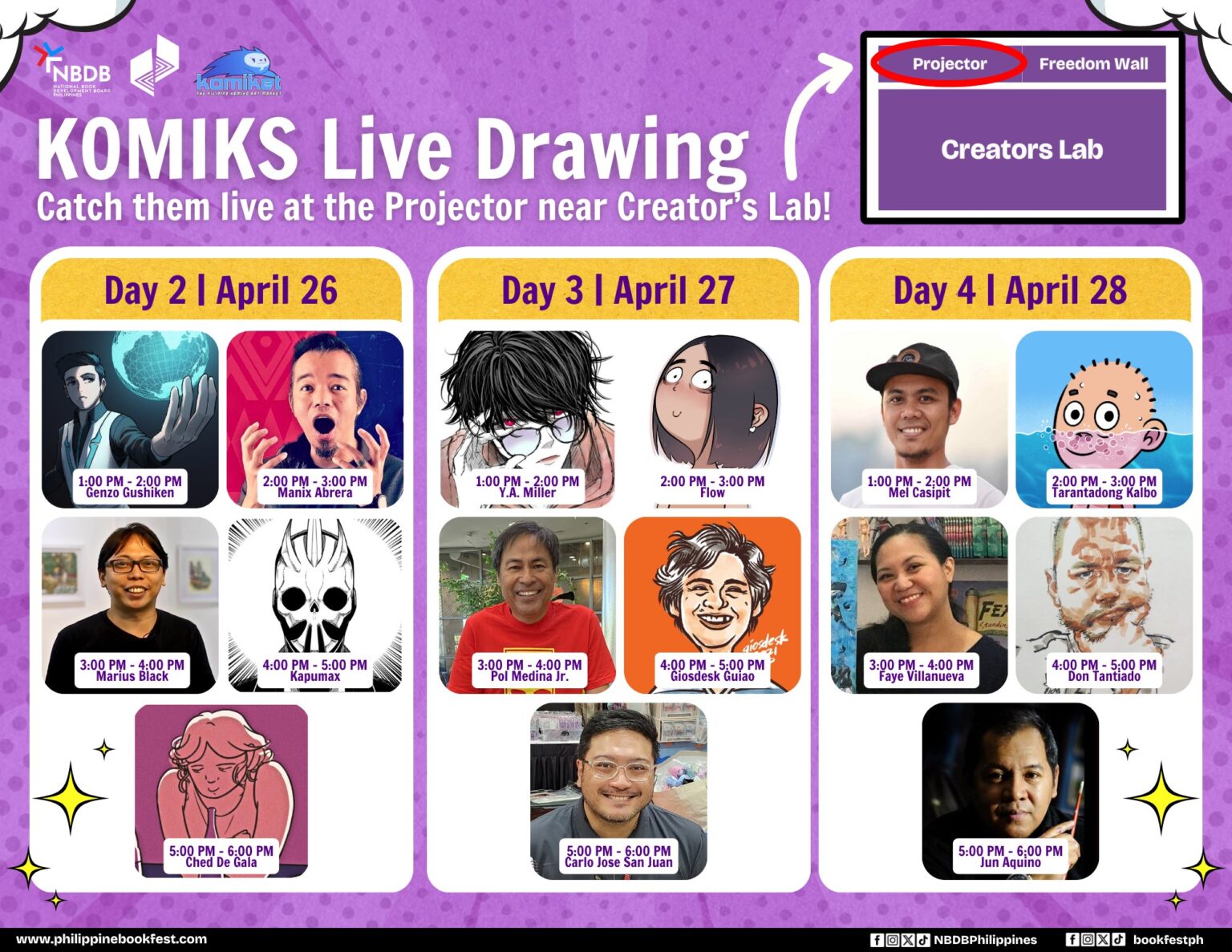 Philippine Book Festival Live Drawing Schedule -Komiks People - MEL ...